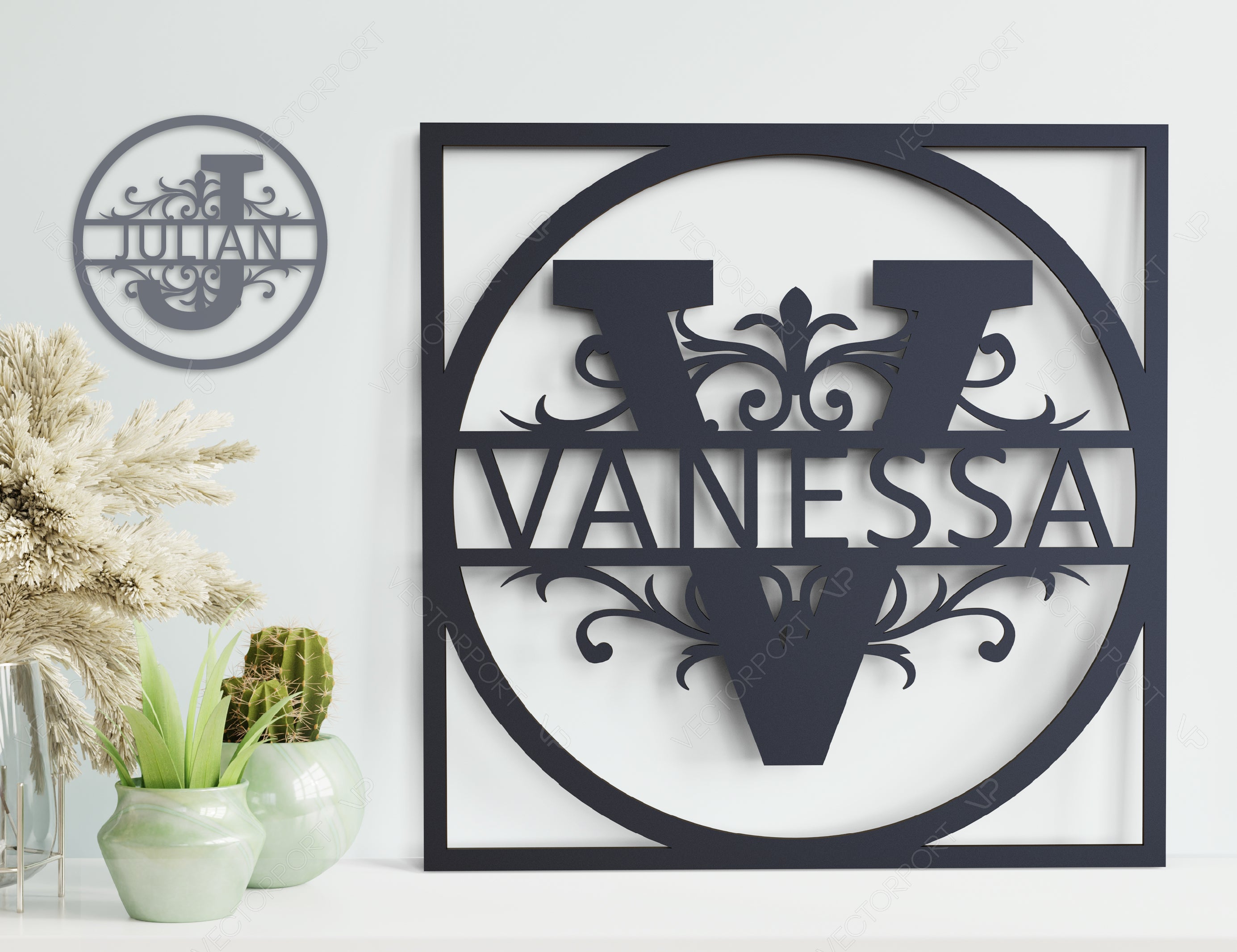 Monogram & Name Sign – VectorPort